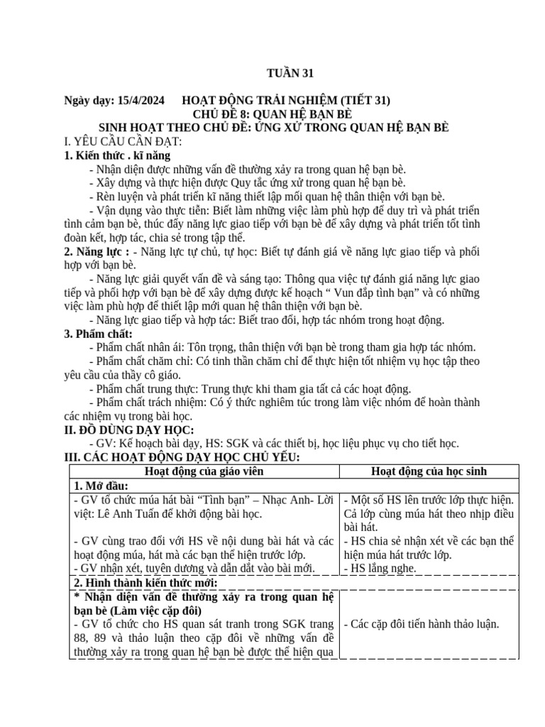 HDTN 4 TUAN 31-32 | PDF