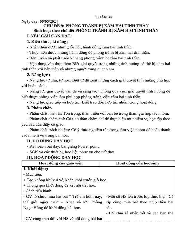 HDTN 4 TUAN 34-35 | PDF