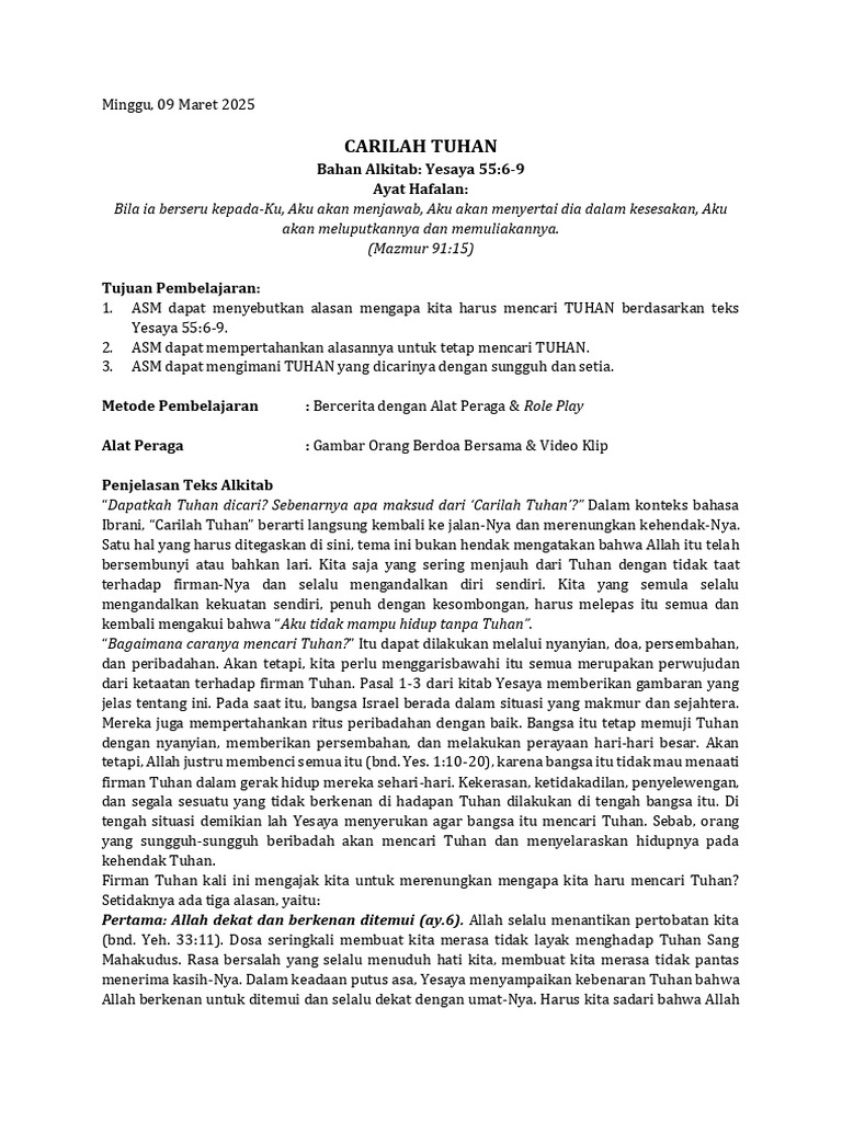 BASM GKPI Minggu, 9 Maret 2025 | PDF