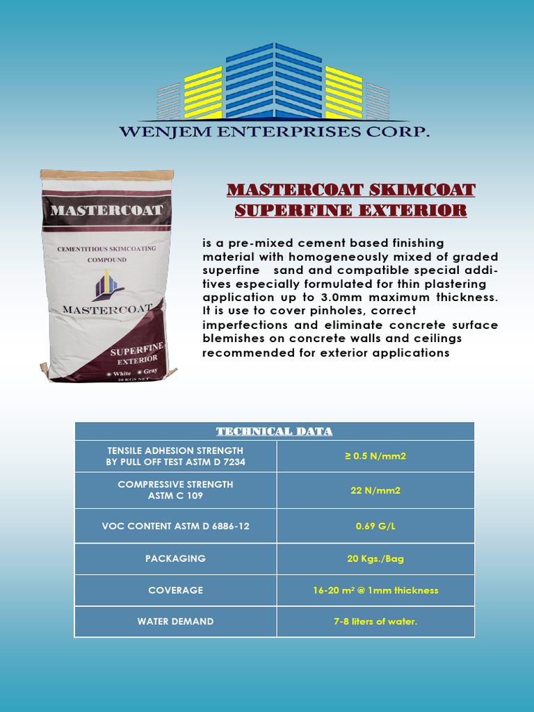 Mastercoat Superfine Exterior | PDF | Concrete | Building Technology