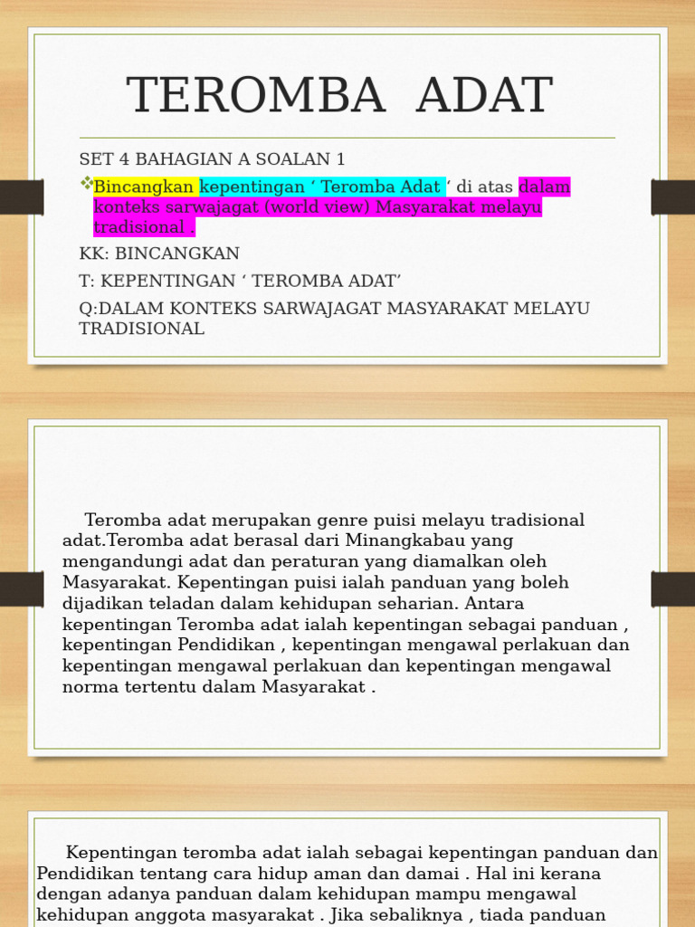 Teromba Adat | PDF