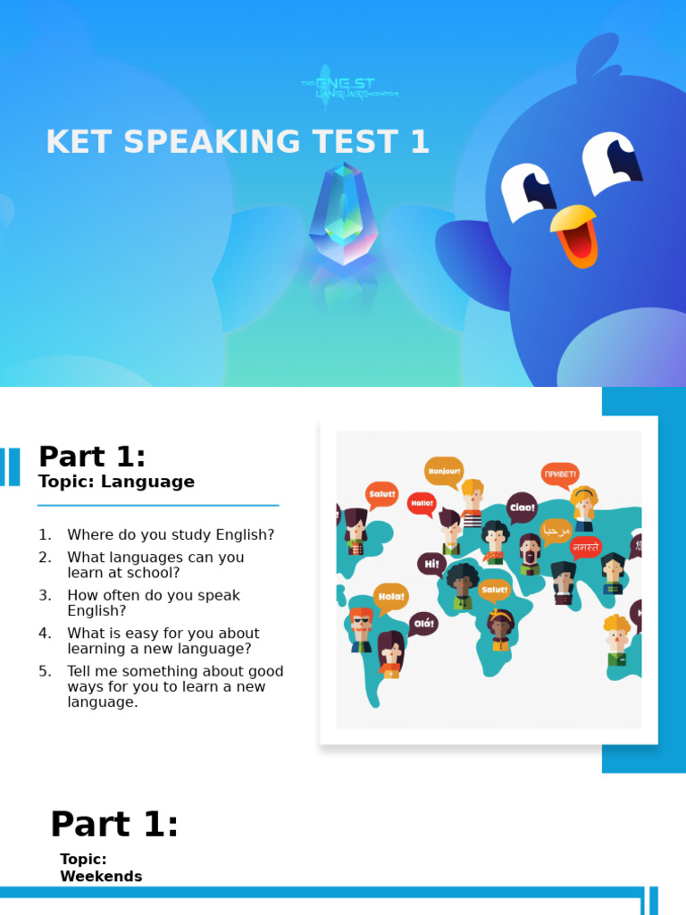 KET Speaking Test 1 | PDF