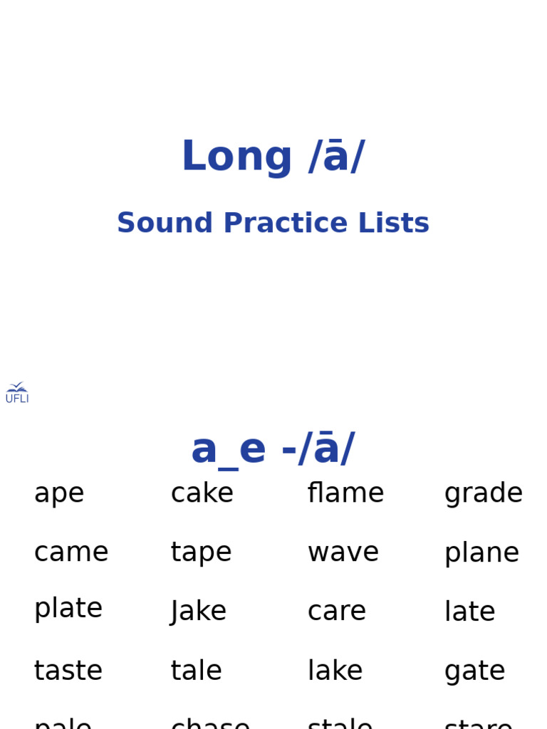 Long A Sound Lists Rev | PDF