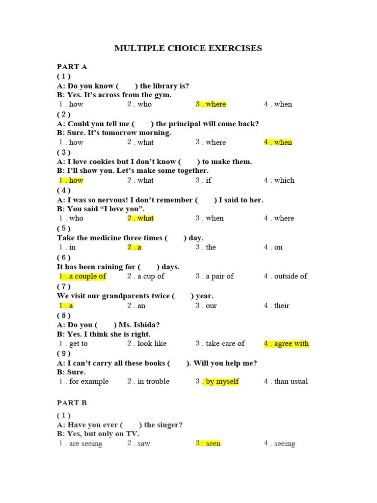 Exercises on English Grammar Usage | PDF