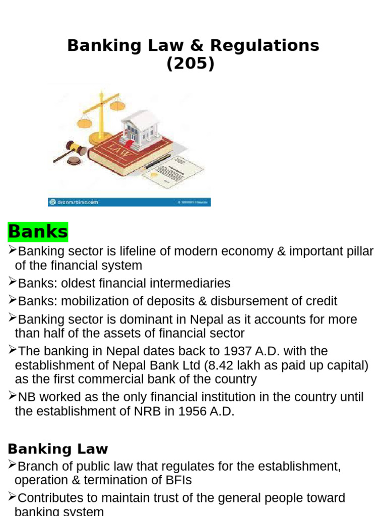 Banking Law and Financial Institutions in Nepal | PDF | Banks | Economies