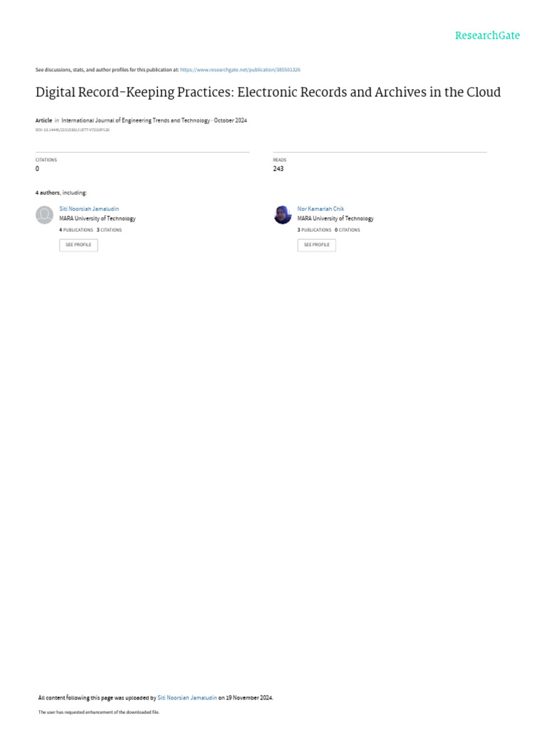 Digital Record-Keeping Practices Electronic Record | PDF | Cloud ...