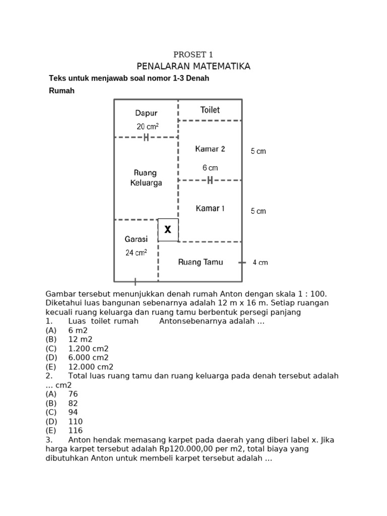 Proset Penalaran Matematika Tanpa Tabel | PDF