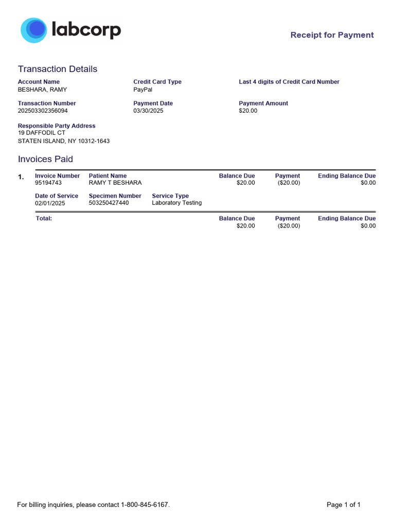 Labcorp-Receipt (6) | PDF