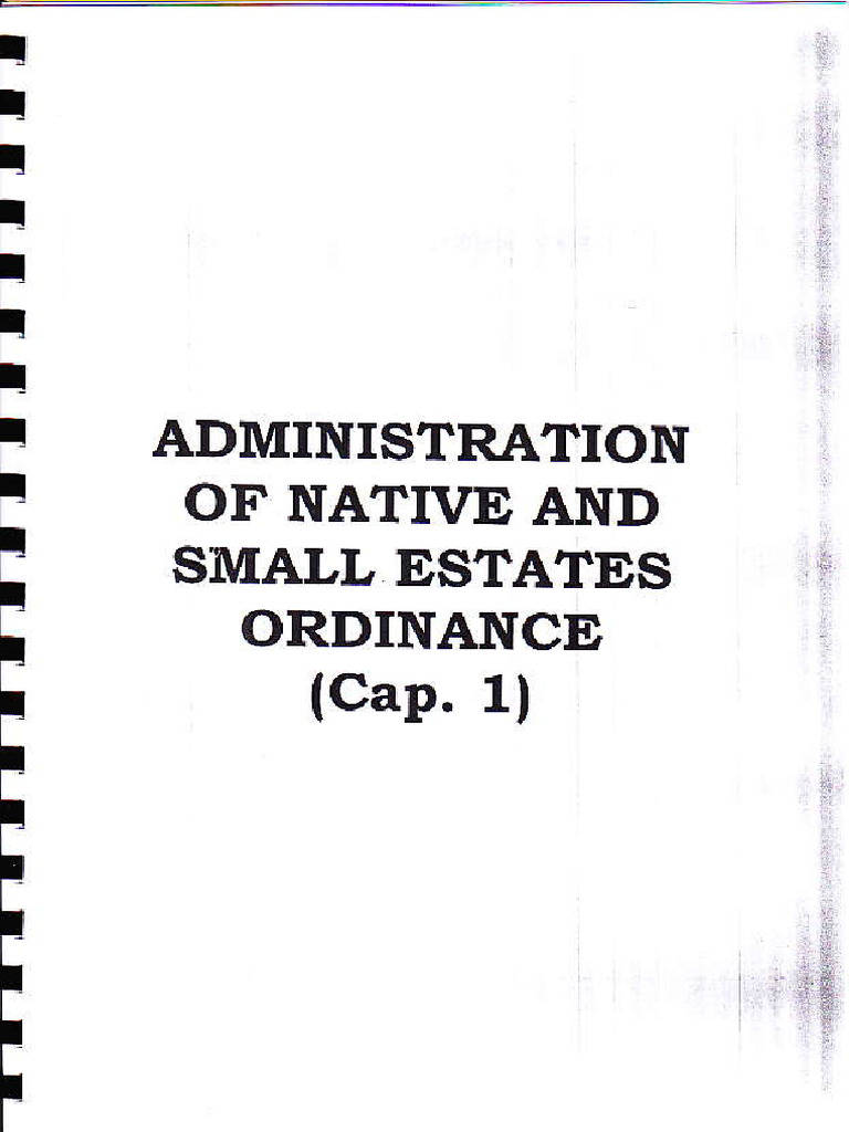 Admin Native Small Estate Sabah Ordinance | PDF