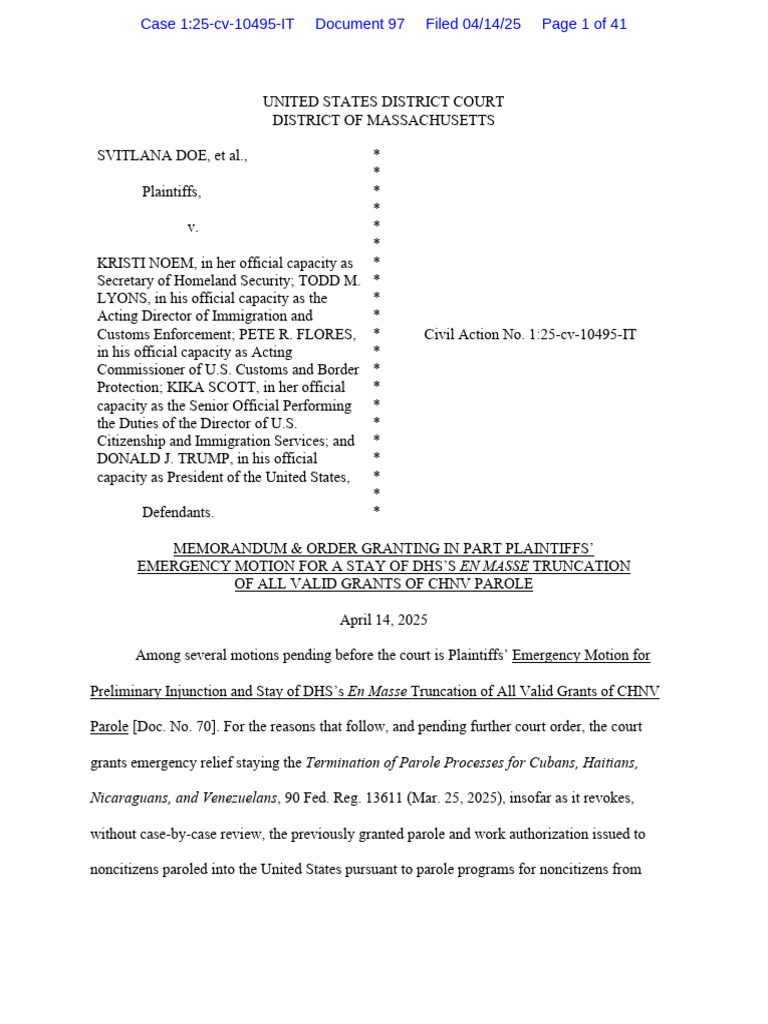 Chnv Parole 041425 | PDF | Immigration