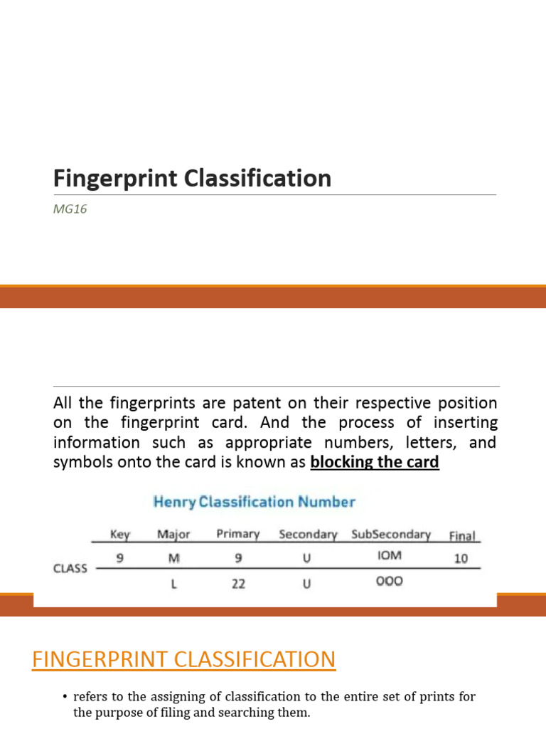 Finger Print Classification | PDF | Fingerprint | Hand