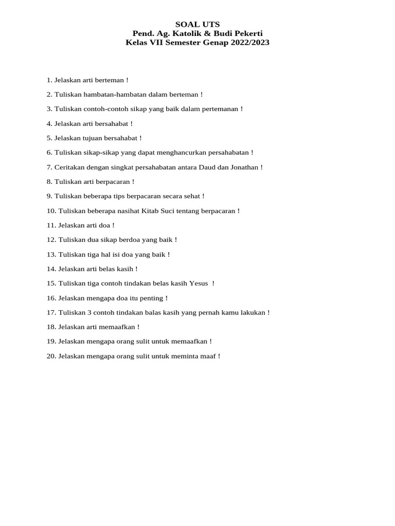 SOAL UTS buk fs | PDF