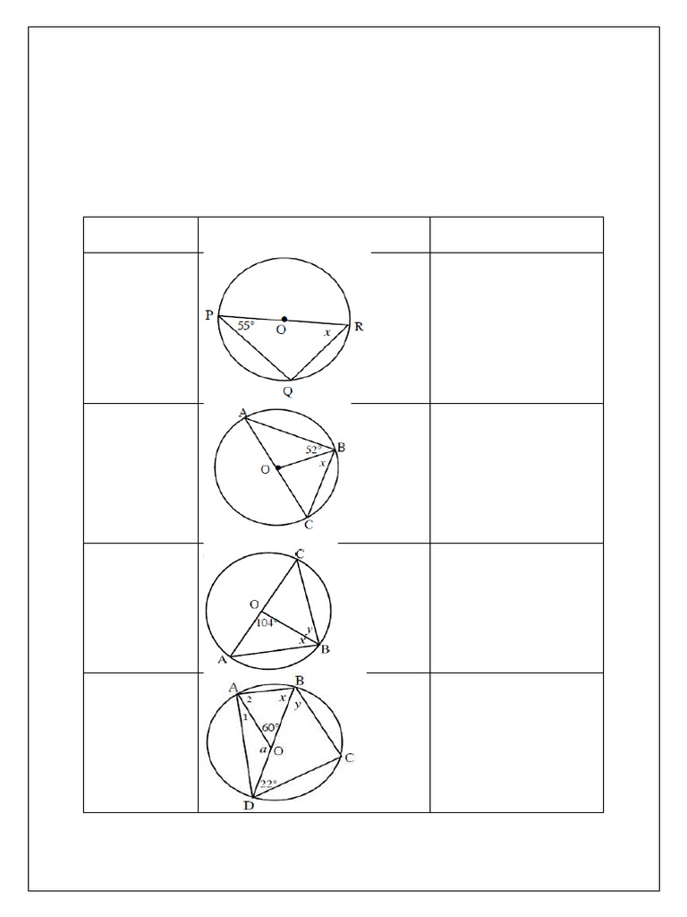 Grade 11 Angle Theorem Homework Guide | PDF