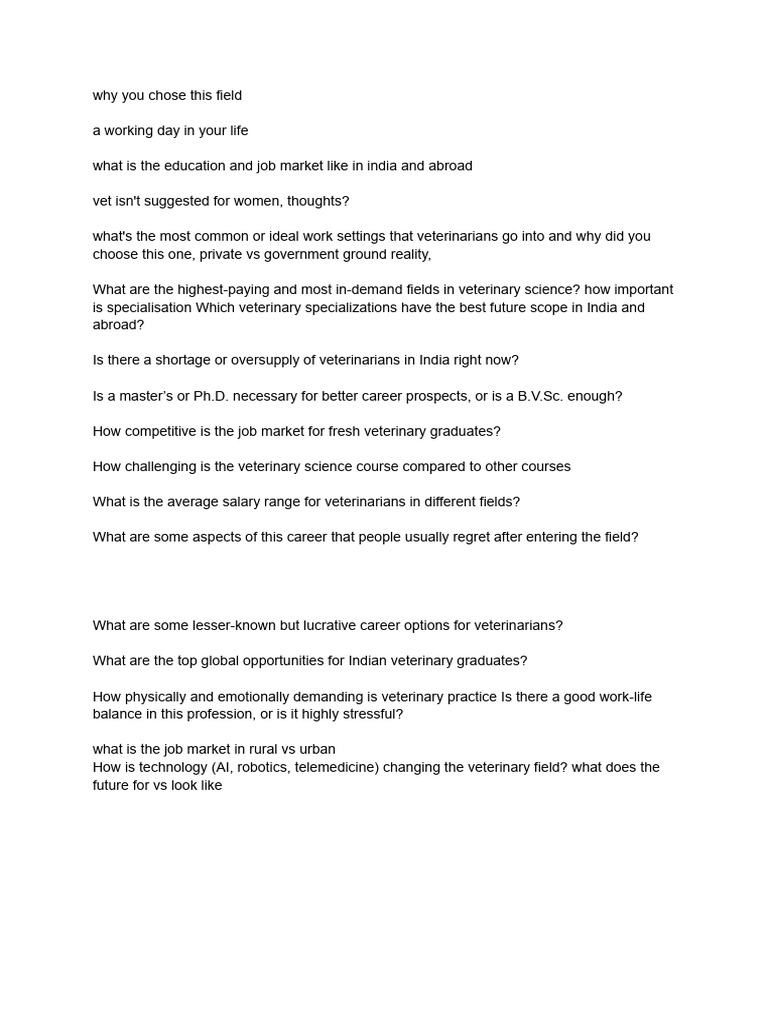 Vet Interview | PDF