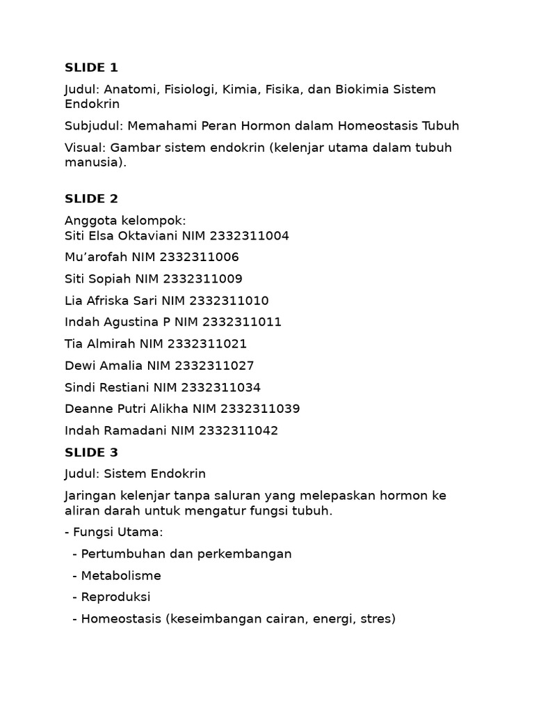 Materi PPT Sistem Endokrin | PDF