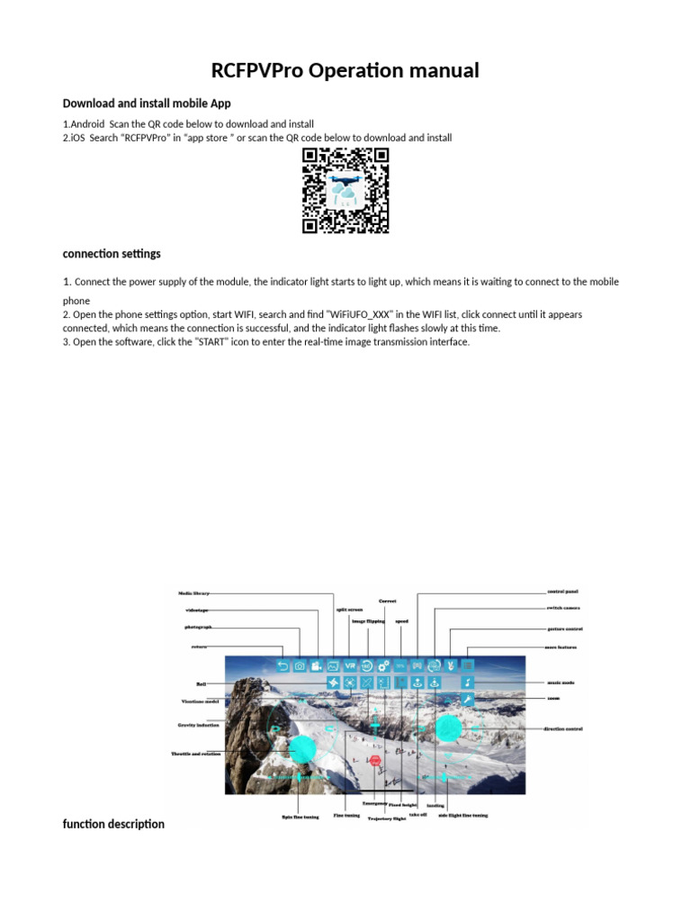 RCFPVPro Drone App Operation Manual | PDF