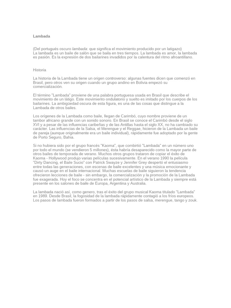 Lambada | PDF
