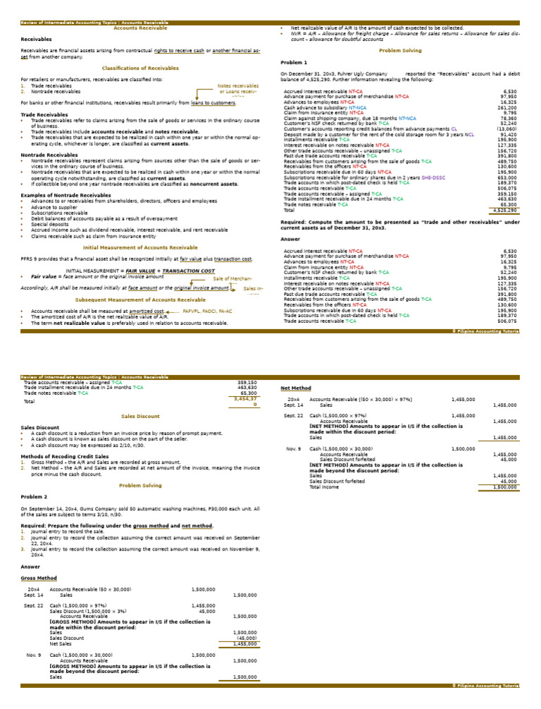 RIA - 005-Accounts Receivable | PDF | Debits And Credits | Accounting