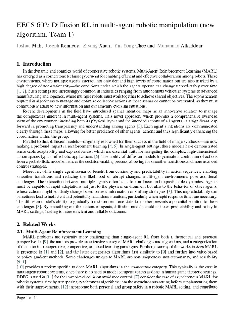 EECS 602 Theory of RL Final Project Report Team1 | PDF | Applied Mathematics | Artificial ...