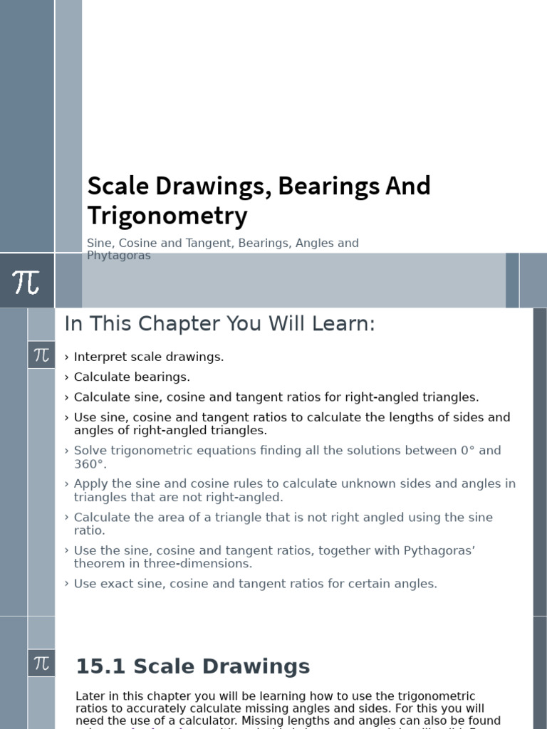 Scale Drawings, Bearings and Trigonometry | PDF | Trigonometric Functions | Trigonometry