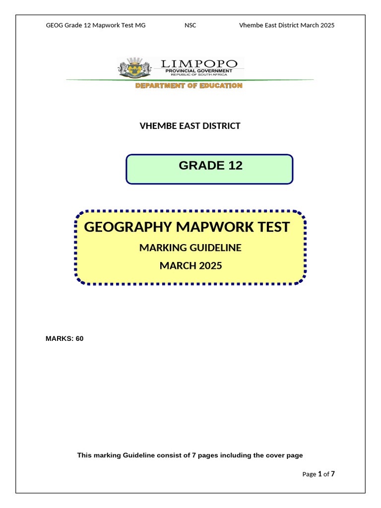 GEOG Grade_12_Mapwork_Test MG | PDF | Remote Sensing | Valley