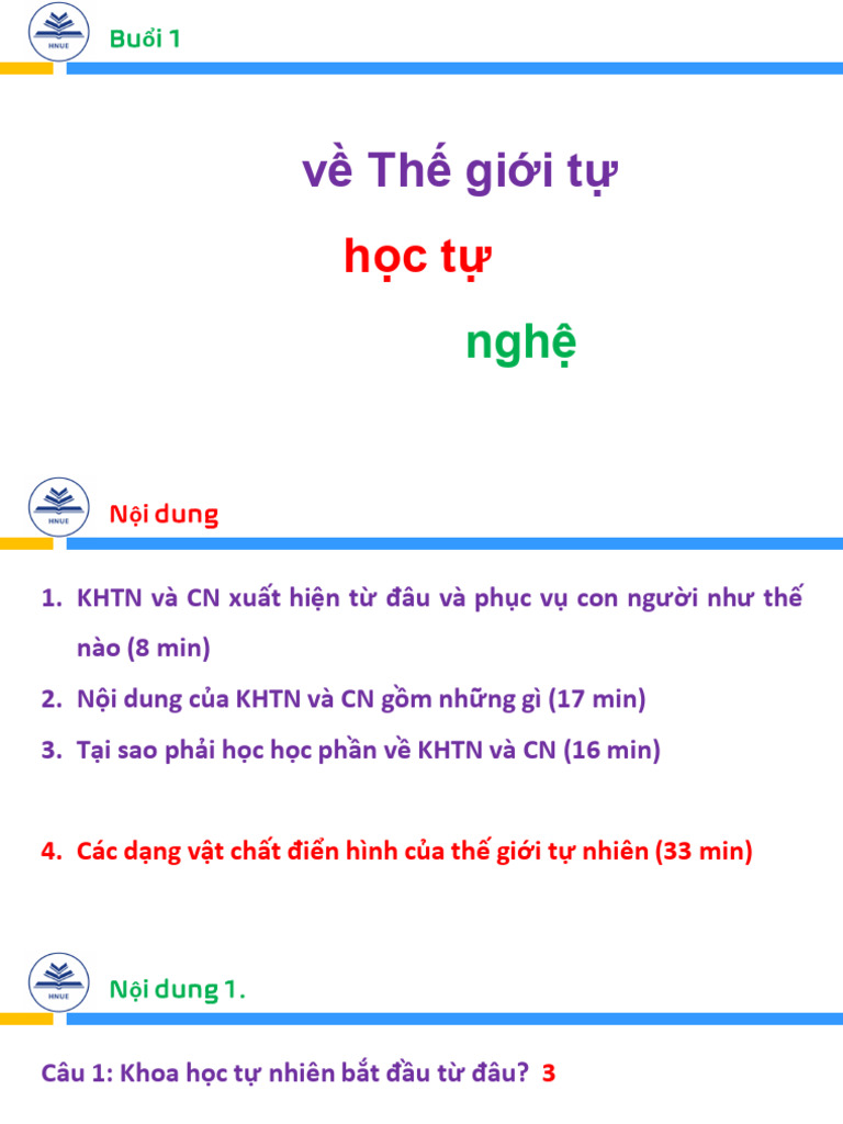 Khai Quat Ve The Gioi Tu Nhien, KHTN Va CN | PDF