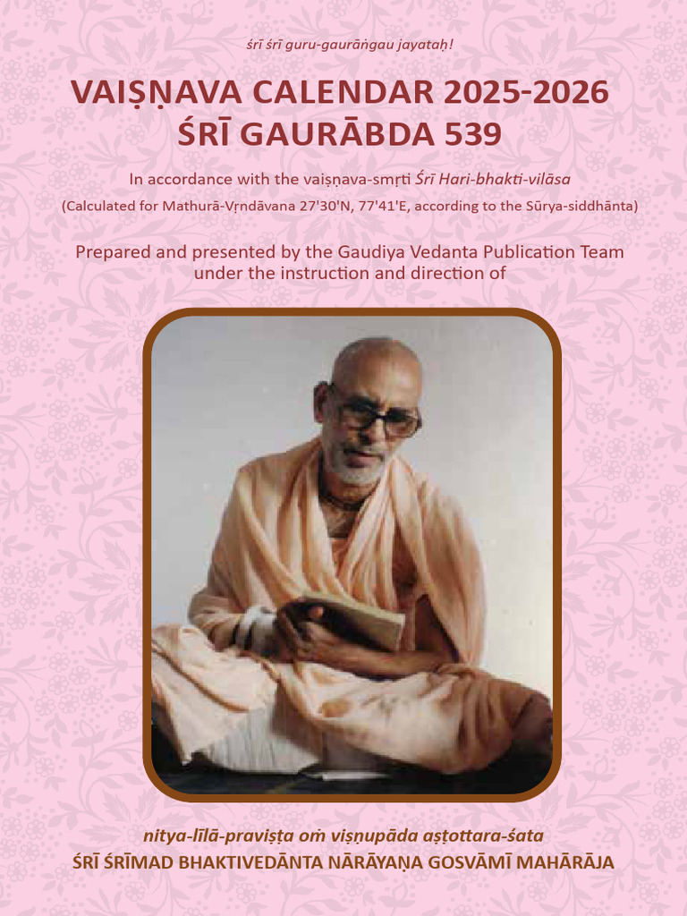 GVP English Vaishnava Calendar - 2025-26 | PDF | Moon | Sunset