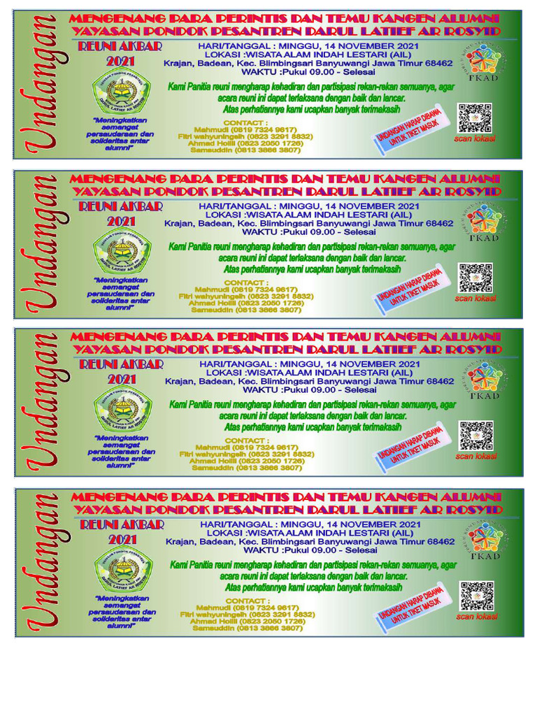 Undangan Reuni Dla 2021 | PDF
