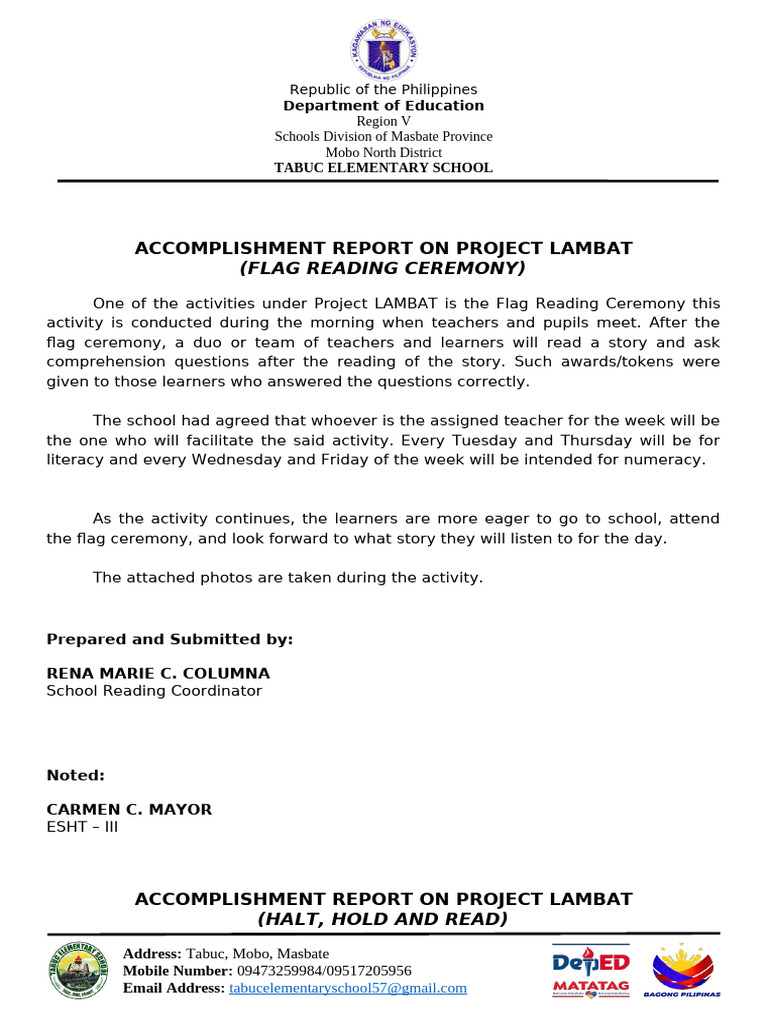 Accom Project Lambat Katig | PDF | Teaching | Reading (Process)