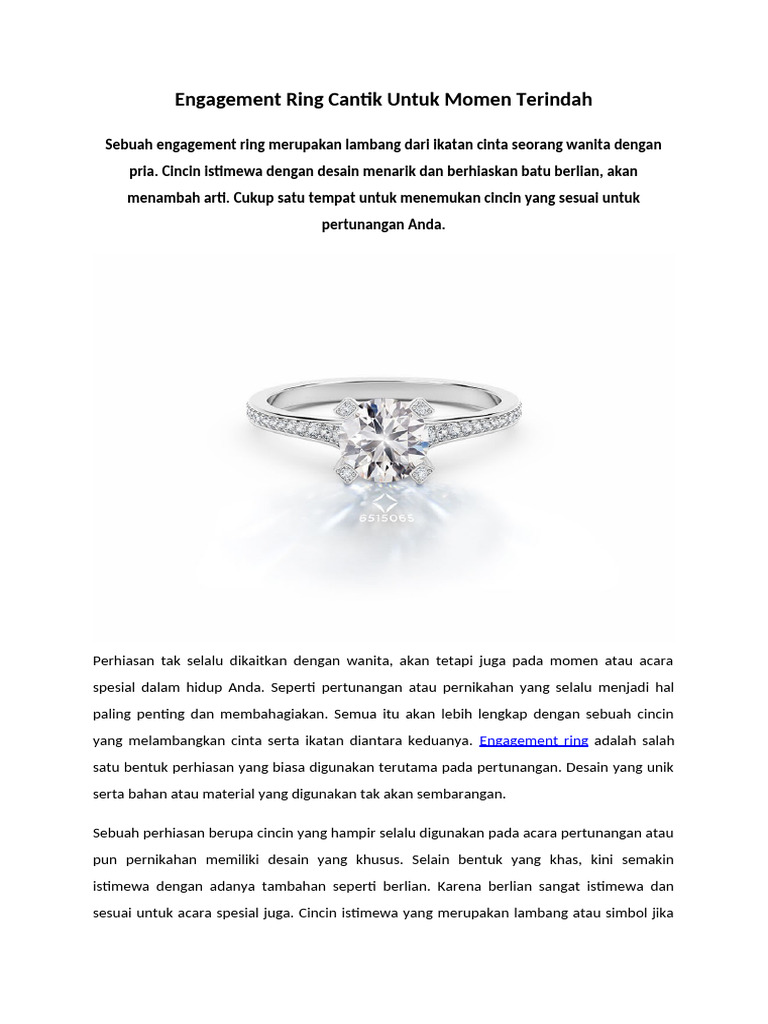 Engagement Ring Cantik Untuk Momen Terindah | PDF