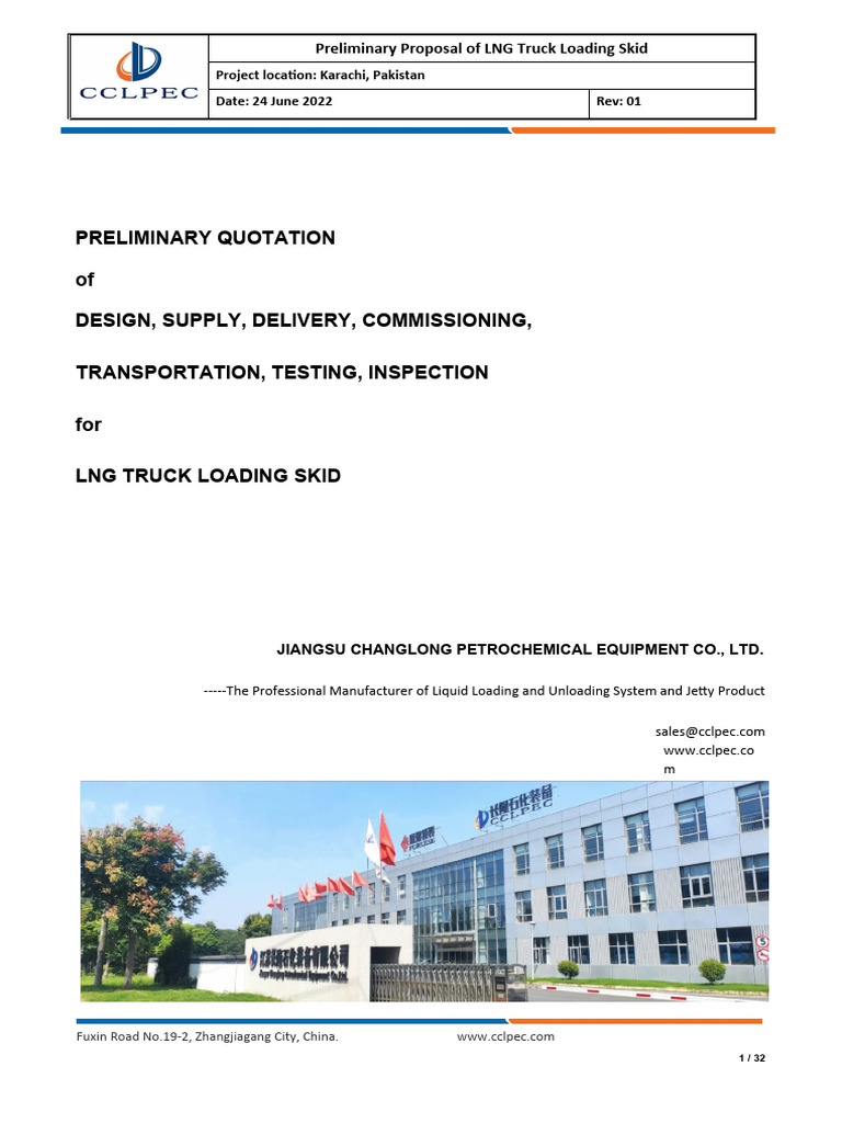 Preliminary Quotation of Design Supply Delivery Commissioning ...