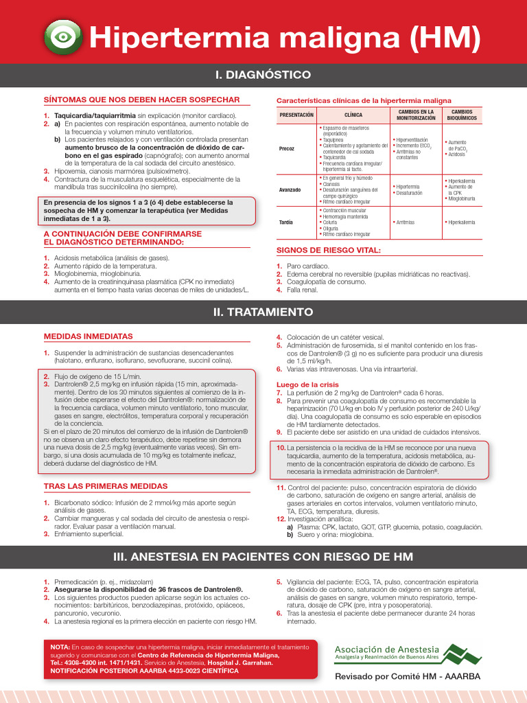 Afiche Hipertermia Maligna | PDF | Especialidades Medicas | Medicina ...