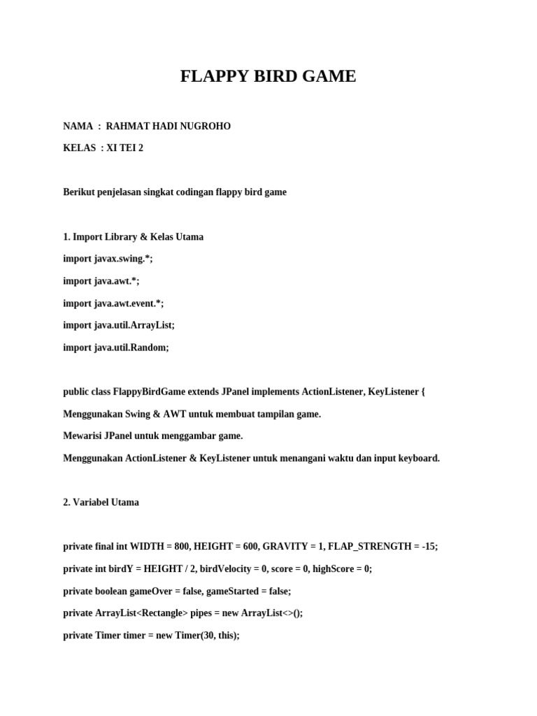 Flappy Bird Game | PDF