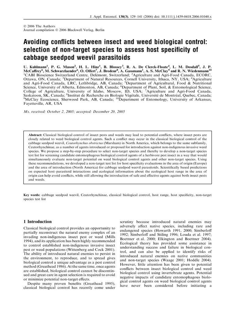 Non Target Parasit Weed Control | PDF | Biological Pest Control | Species