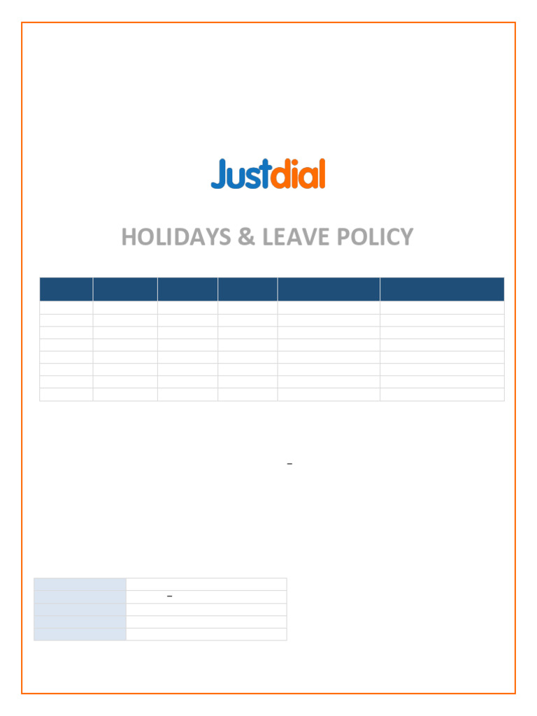 4 - Holidays & Leave Policy-3 | PDF | Parental Leave | Grief