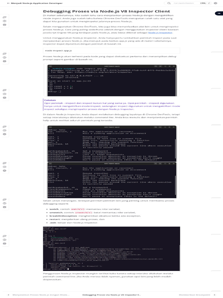 13.debugging Proses Via Node - Js V8 Inspector Client | PDF