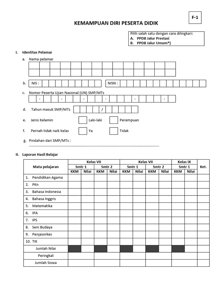 F1-F2-dan-F3-PESERTA-DIDIK-BARU-TAHUN-20182019 | PDF