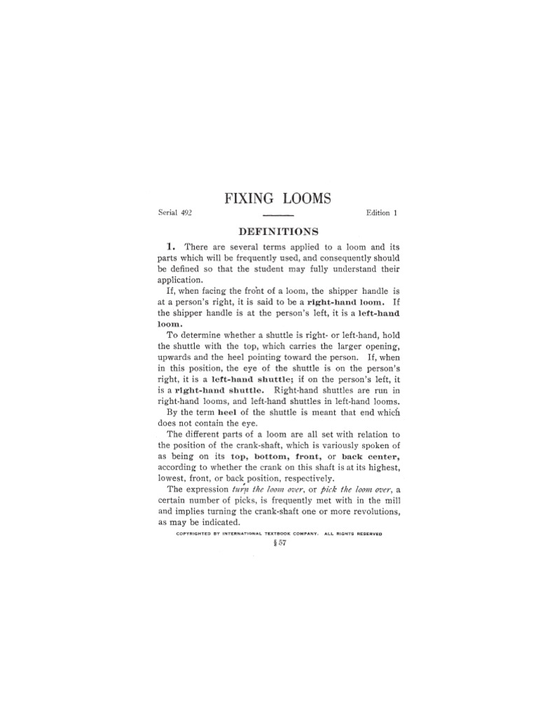 Fixing Looms | PDF