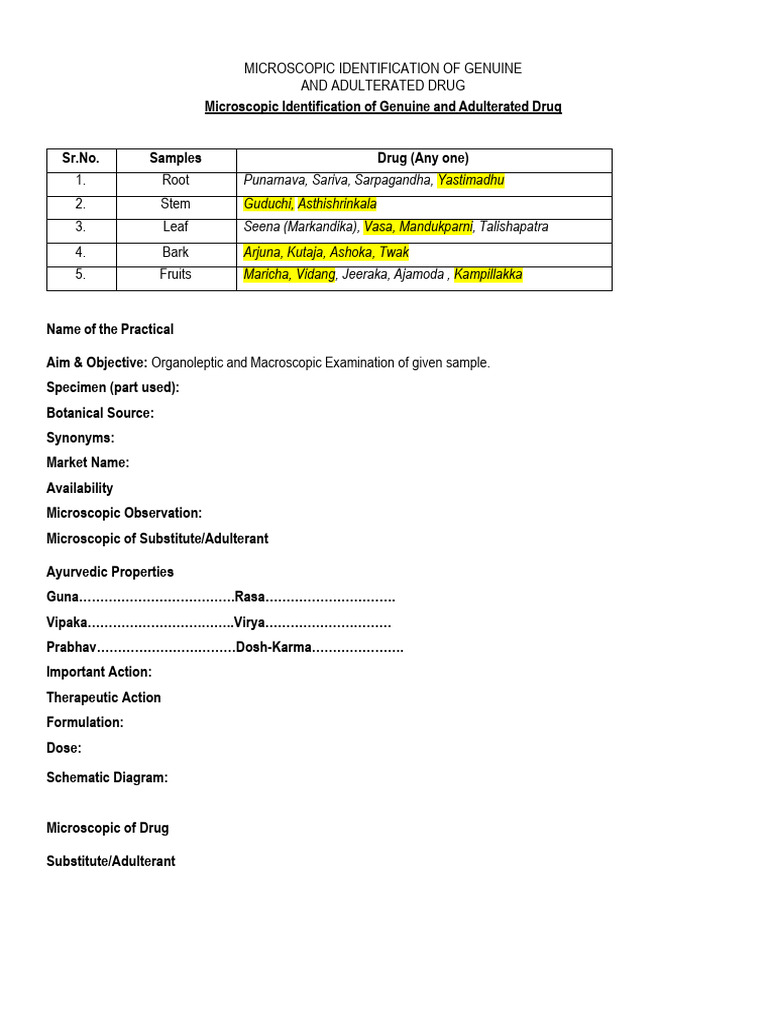 Microscopic Examination of Given Sample. | PDF | Leaf | Seed