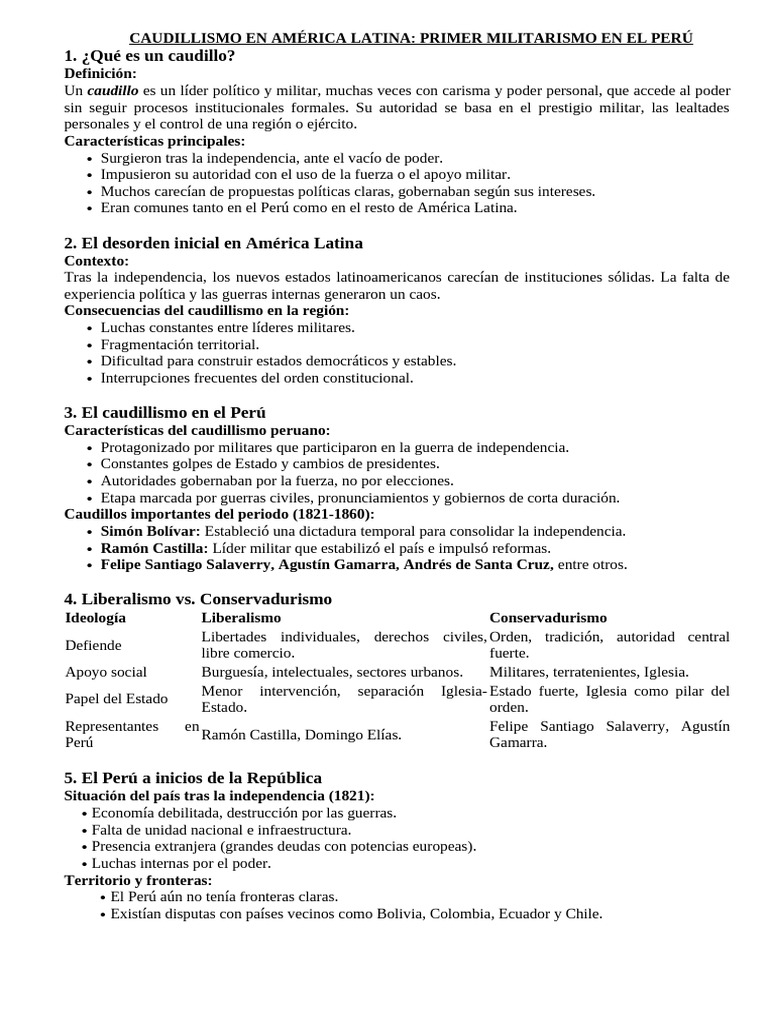 Caudillismo en America Latina | PDF | Perú | Ciencias Políticas