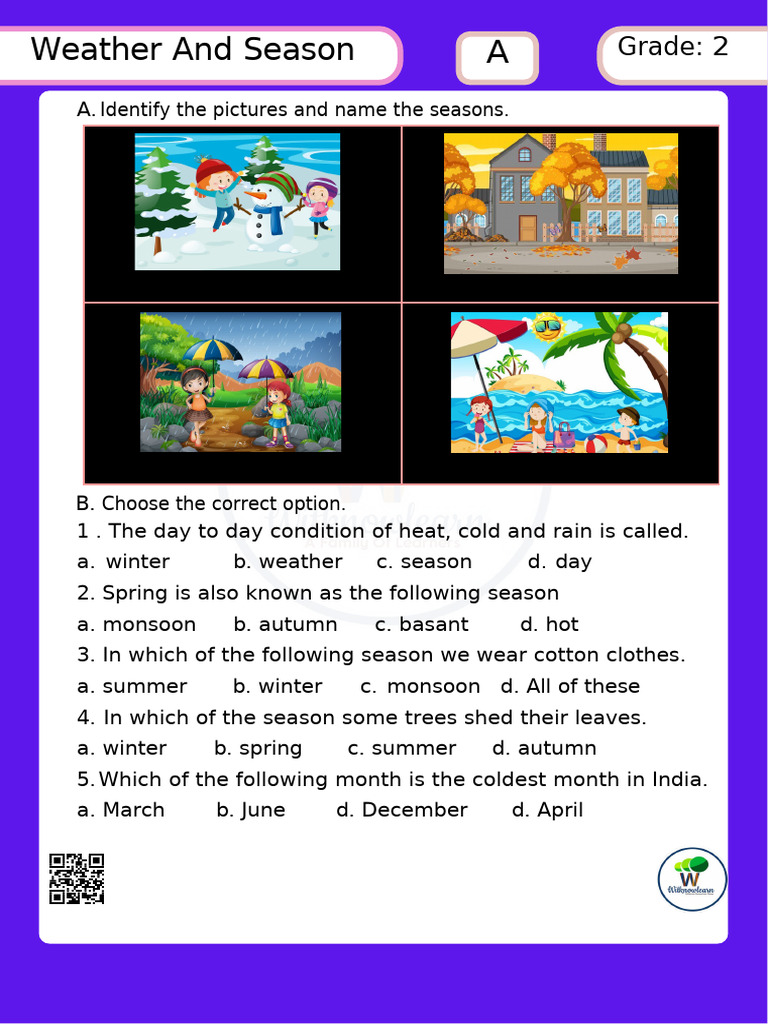 Weather and Seasons Class 2 Worksheet With Answer 0 2022 30-08-012637 ...