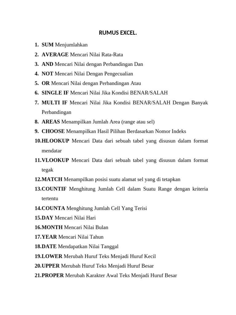Rumus Excel | PDF