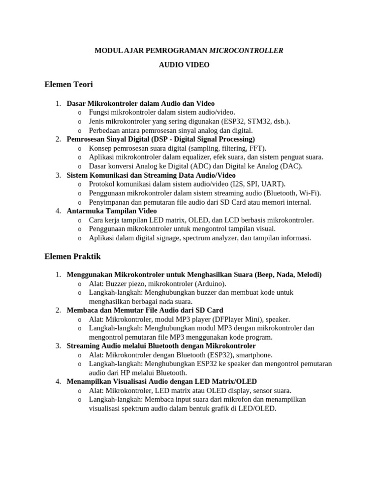 MODUL AJAR PEMROGRAMAN MICROCONTROLLER | PDF