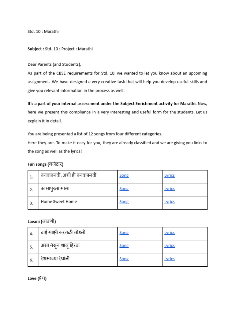 Std10 Subject Enrichment Marathi-1 | PDF