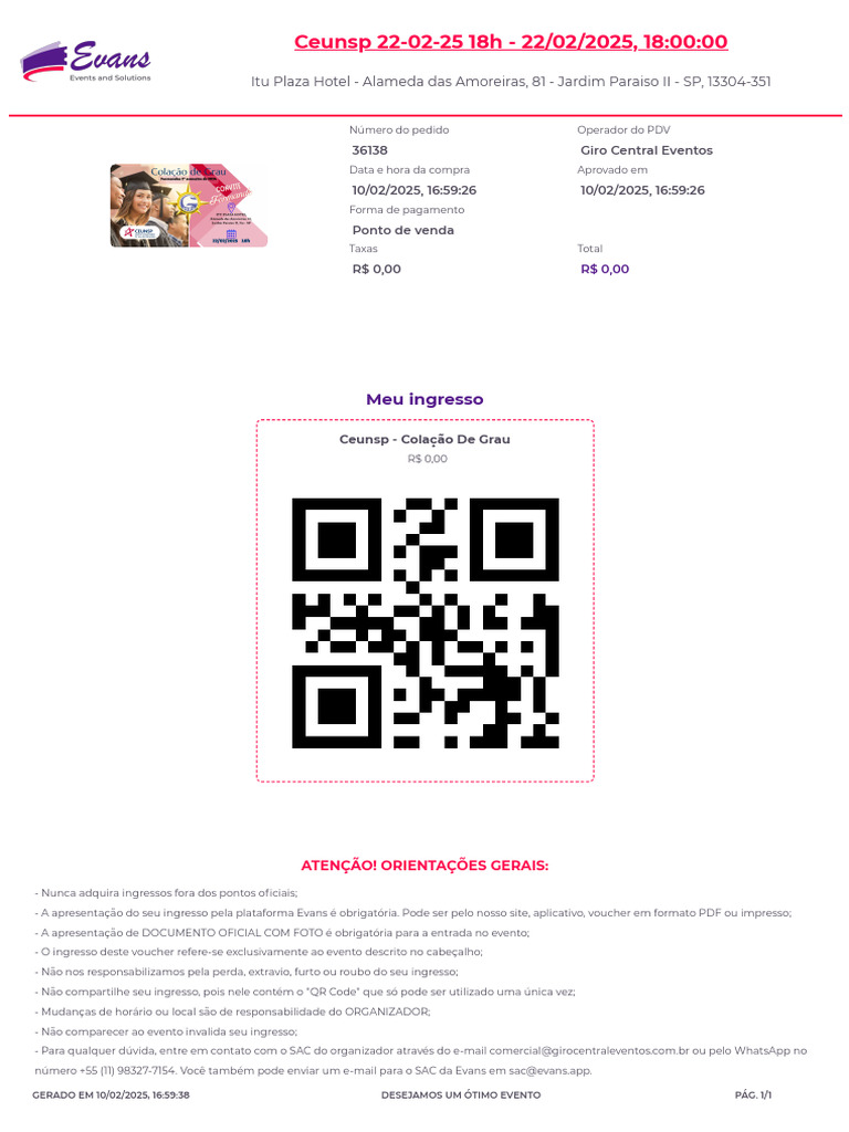 Ingresso 4 Venda 36138 | PDF