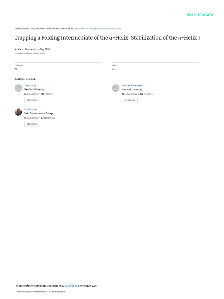 Trapping A Folding Intermediate of The A-Helix Sta | PDF | Alpha Helix ...