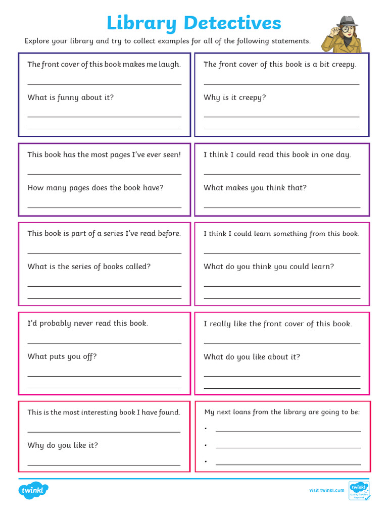 t2 e 41579 Ks2 Library Detectives Activity Sheet English Ver 3 | PDF