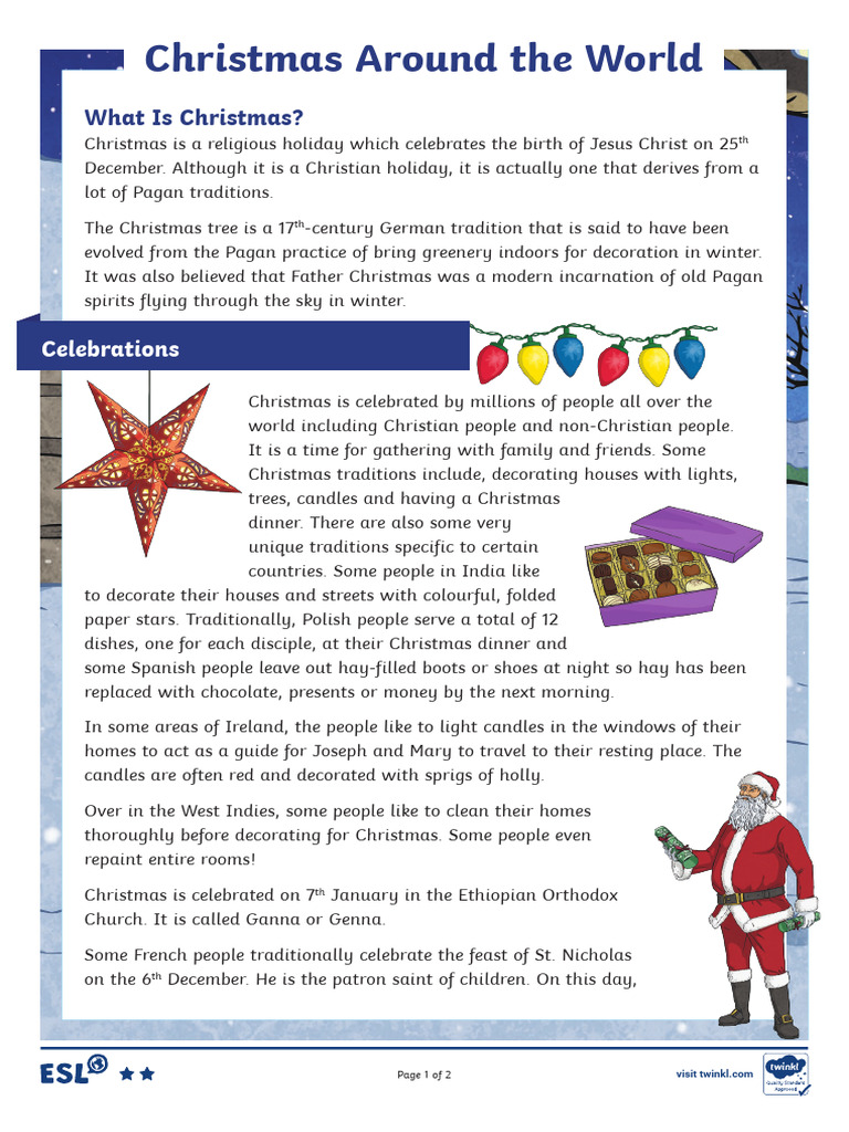 Global Christmas Traditions Explained | PDF | Christmas | English As A ...