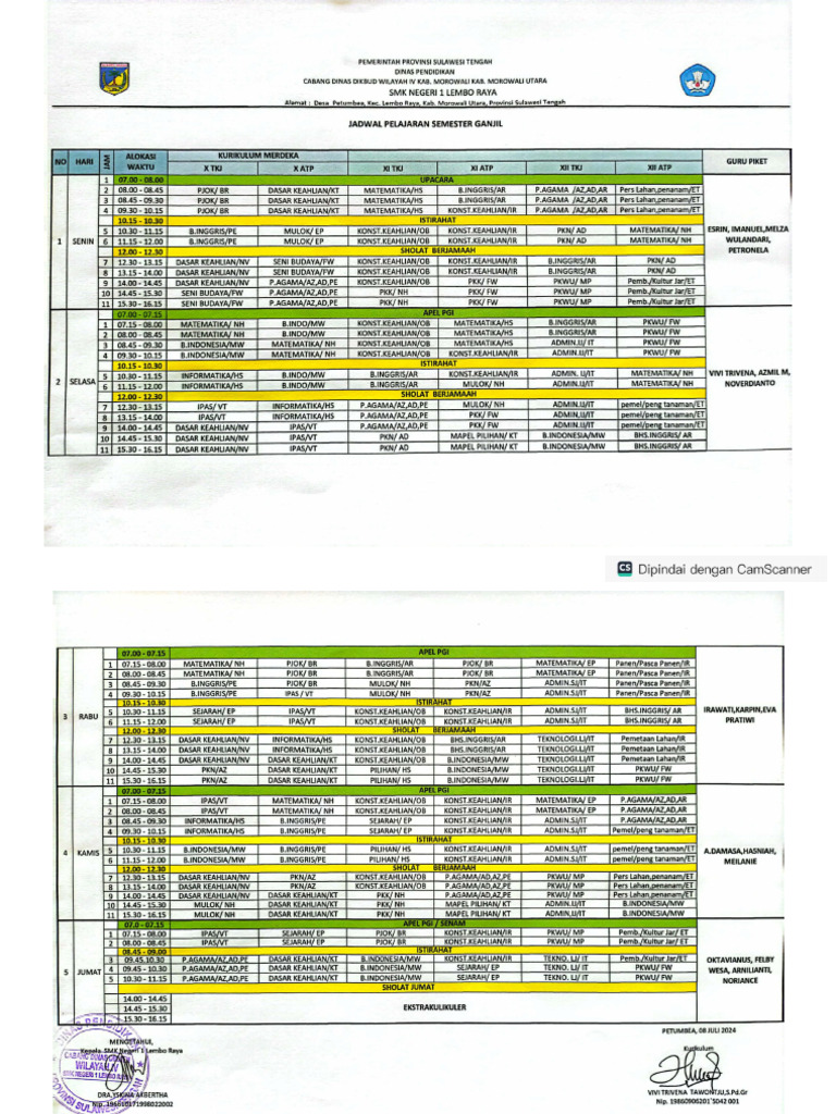 Jadwal KBM TP 20242025 | PDF