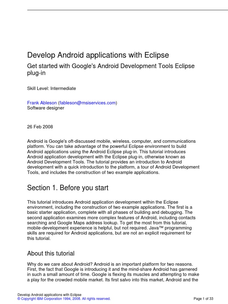 Os Eclipse Android A4 | PDF | Eclipse (Software) | Android (Operating ...